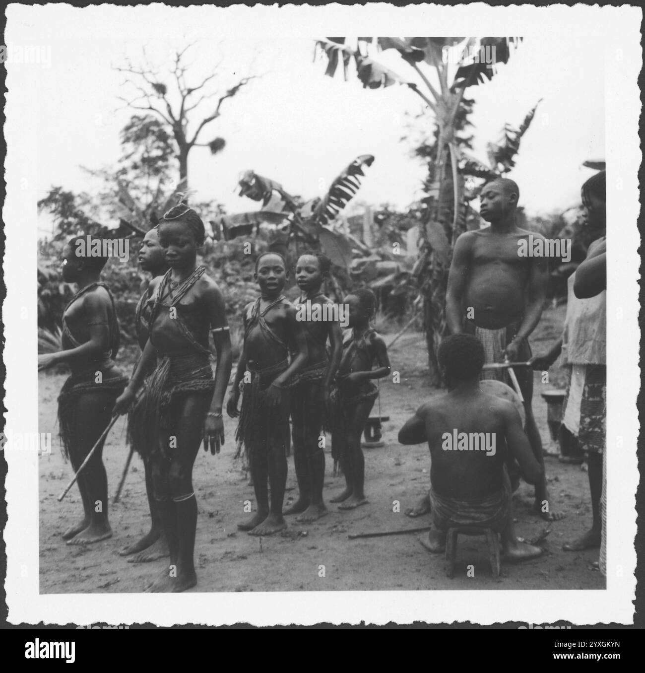 Belgian Congo, Likimi (Likim): Group of black indidgenous girls of the ...