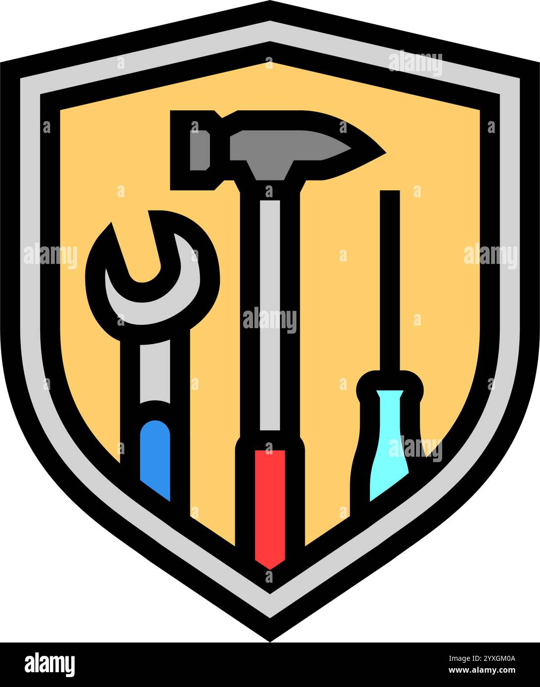 safe use of tools injury prevention color icon vector illustration ...
