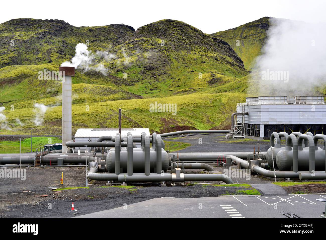 Hellisheidi Geothermal Power Plant, near Hengill volcano. Iceland Stock ...