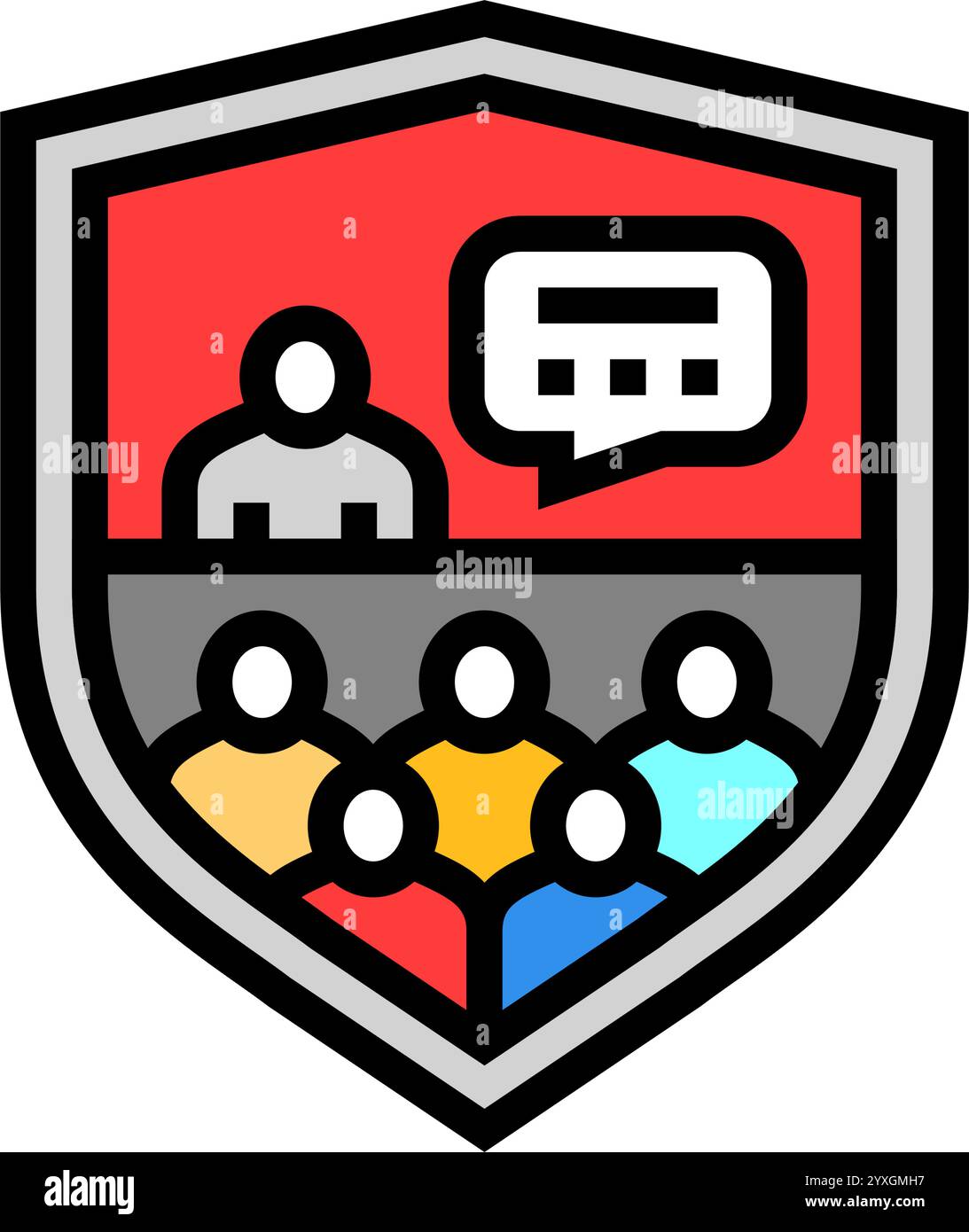 safety meeting injury prevention color icon vector illustration Stock ...