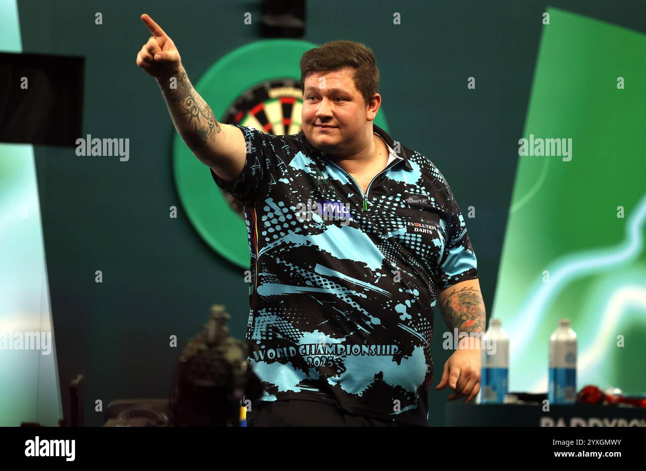 Kai Gotthardt celebrates winning the first round match against Alan ...