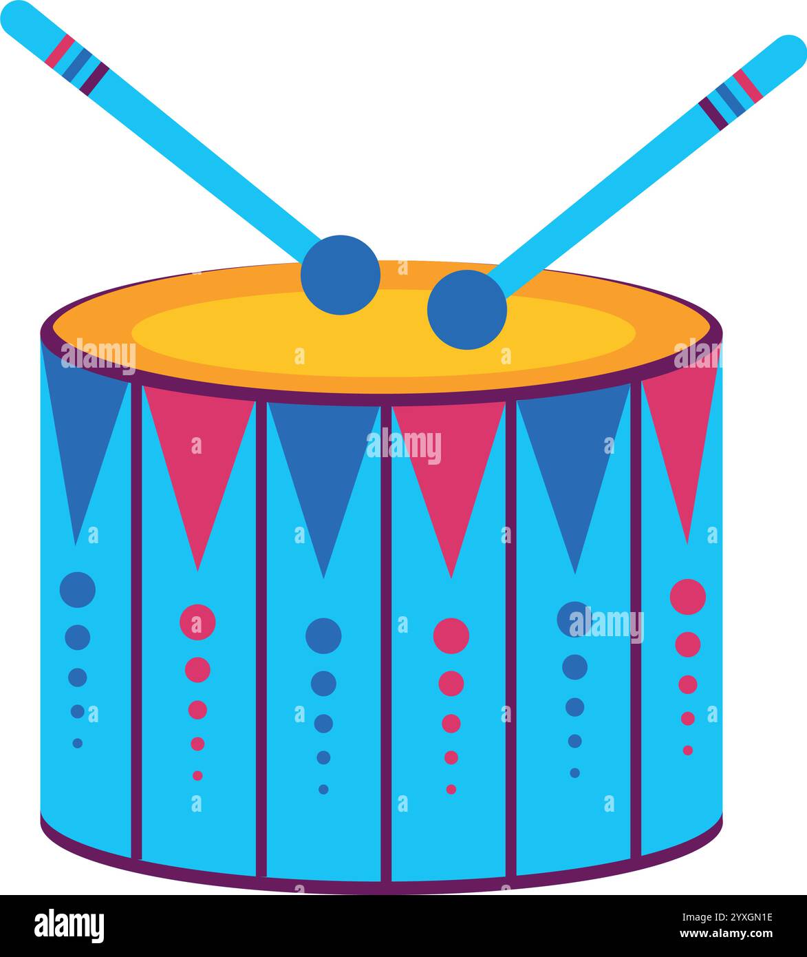 Vector illustration of a Brazilian drum. Carnival musical instrument ...