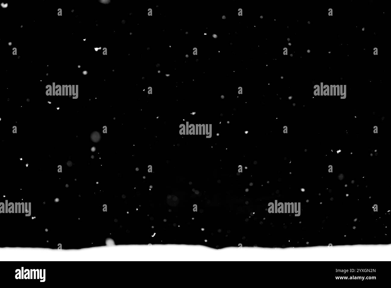 Snow winter stars on black background for editing Stock Photo - Alamy