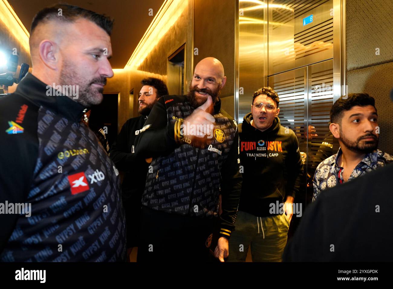 Tyson Fury arrives at the Hilton Hotel in Riyadh. Tyson Fury and ...