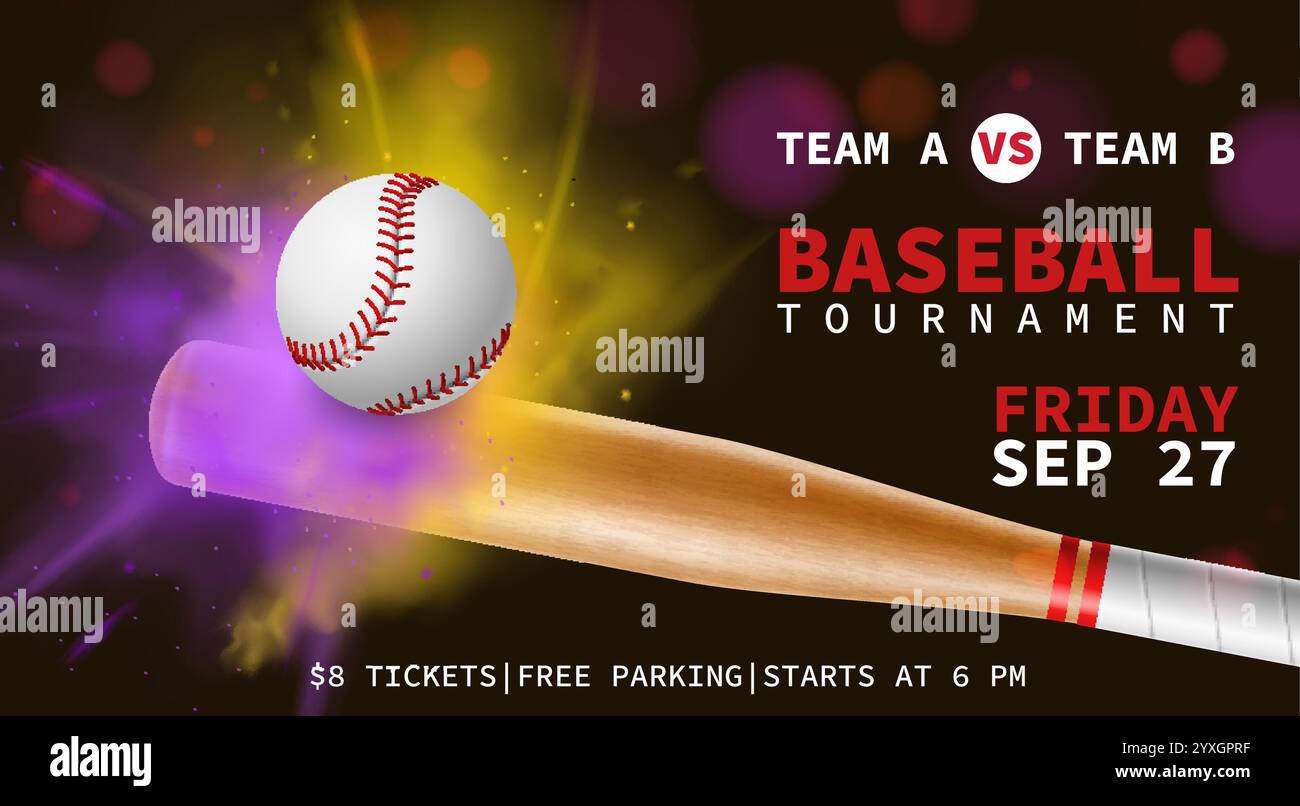 Baseball kick. Championship banner, professional tournament sport ...