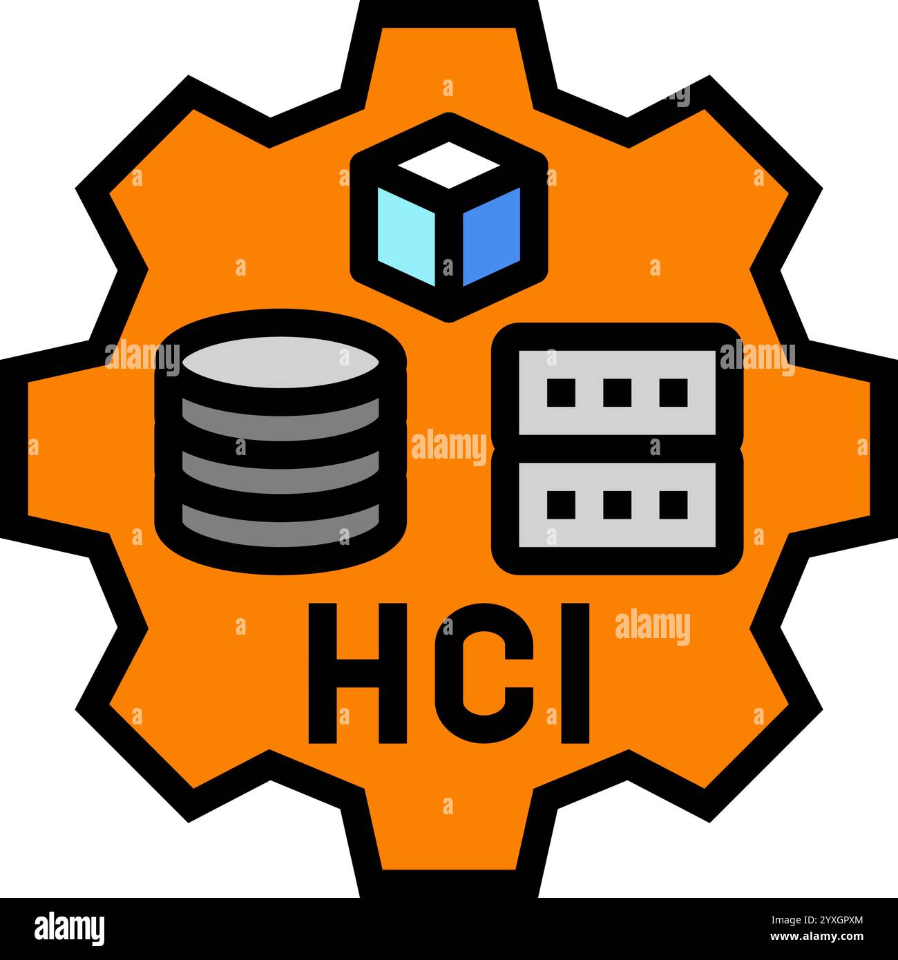 hyper converged infrastructure color icon vector illustration Stock ...