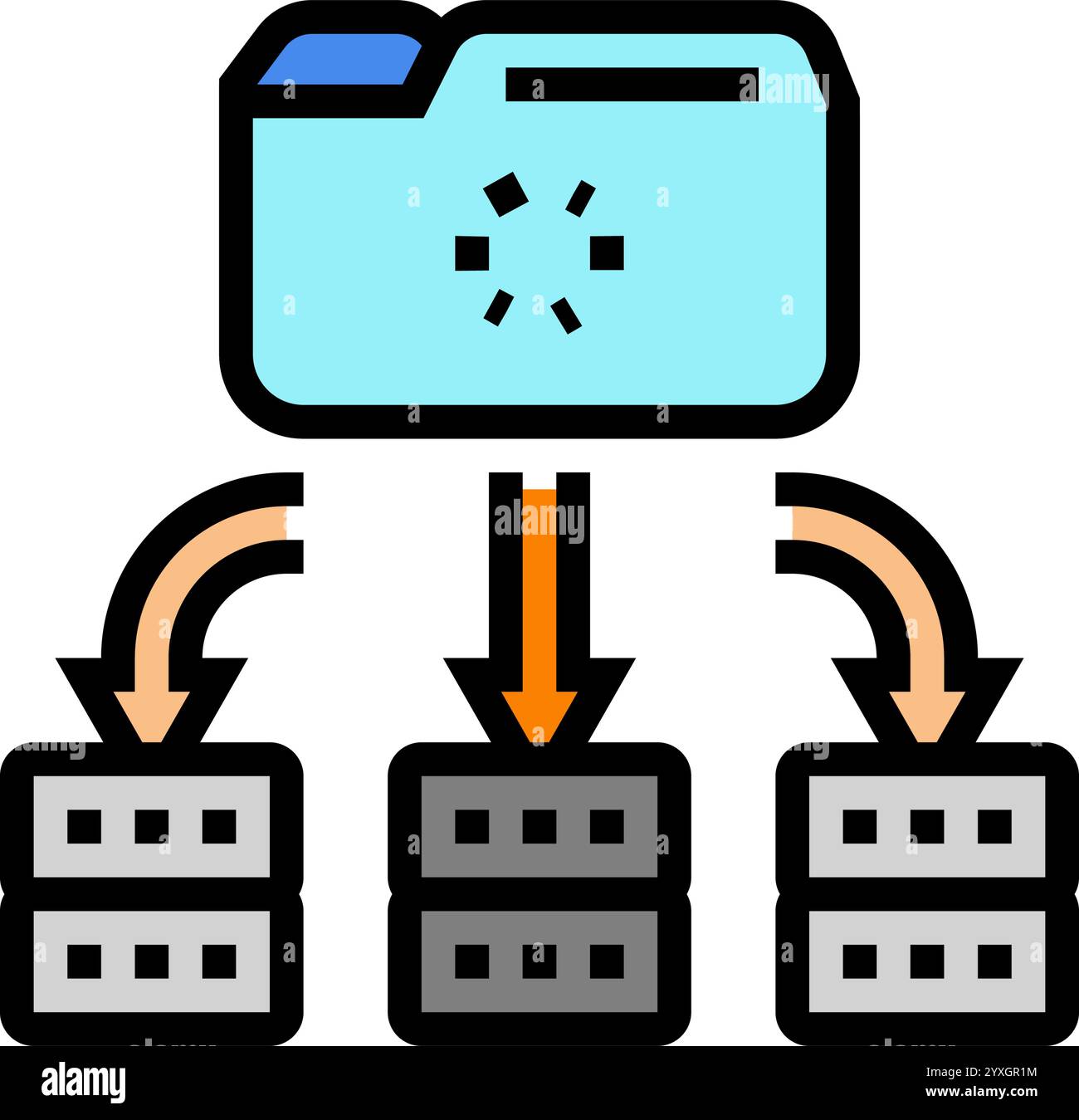 load balancer data center color icon vector illustration Stock Vector ...