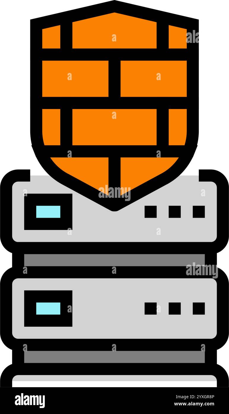 security firewall data center color icon vector illustration Stock ...