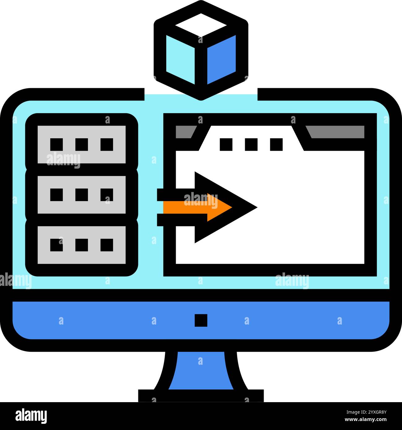 virtual machine data center color icon vector illustration Stock Vector ...