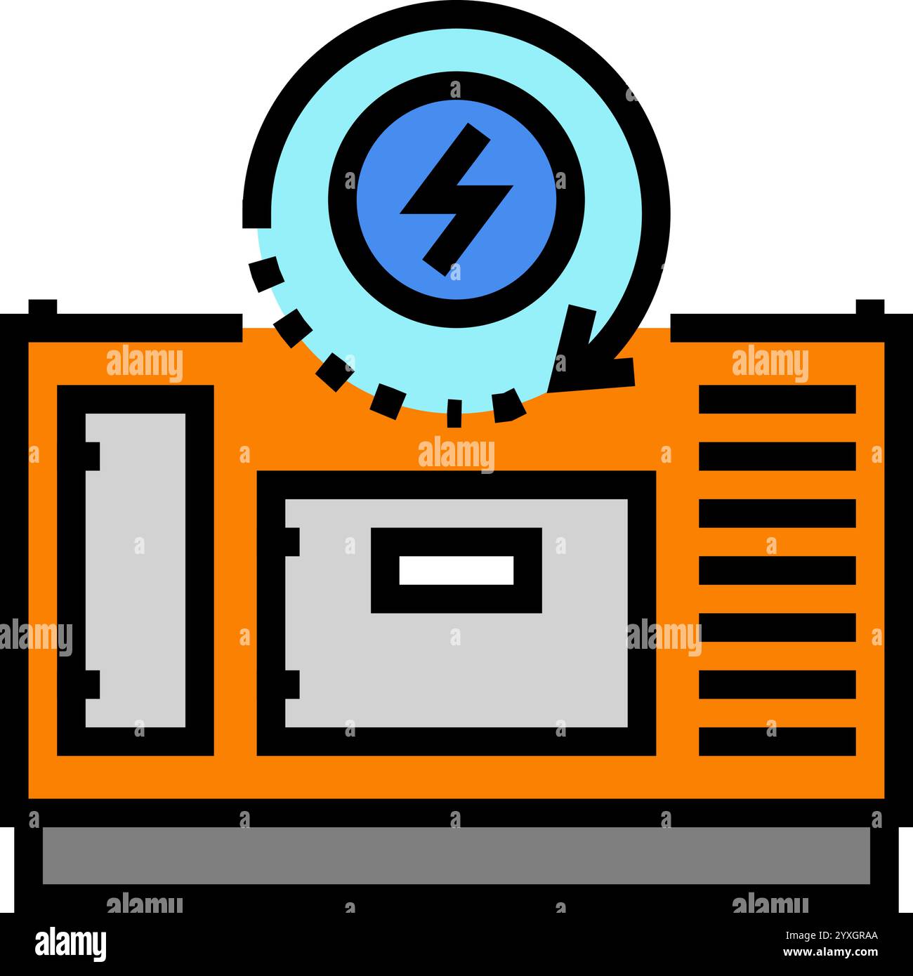 redundant power supply data center color icon vector illustration Stock ...