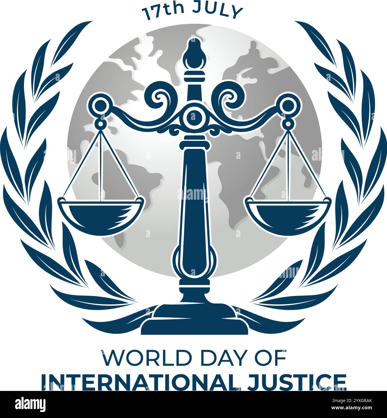 World Day of international justice sign with simple flat design vector ...