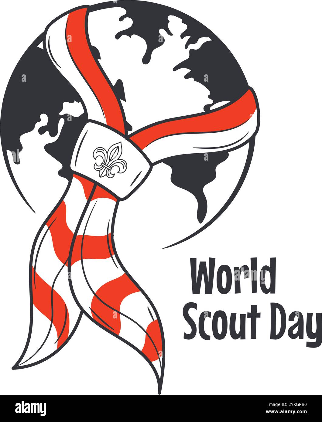 Scout sign or symbol with black white hand drawn vector illustration ...