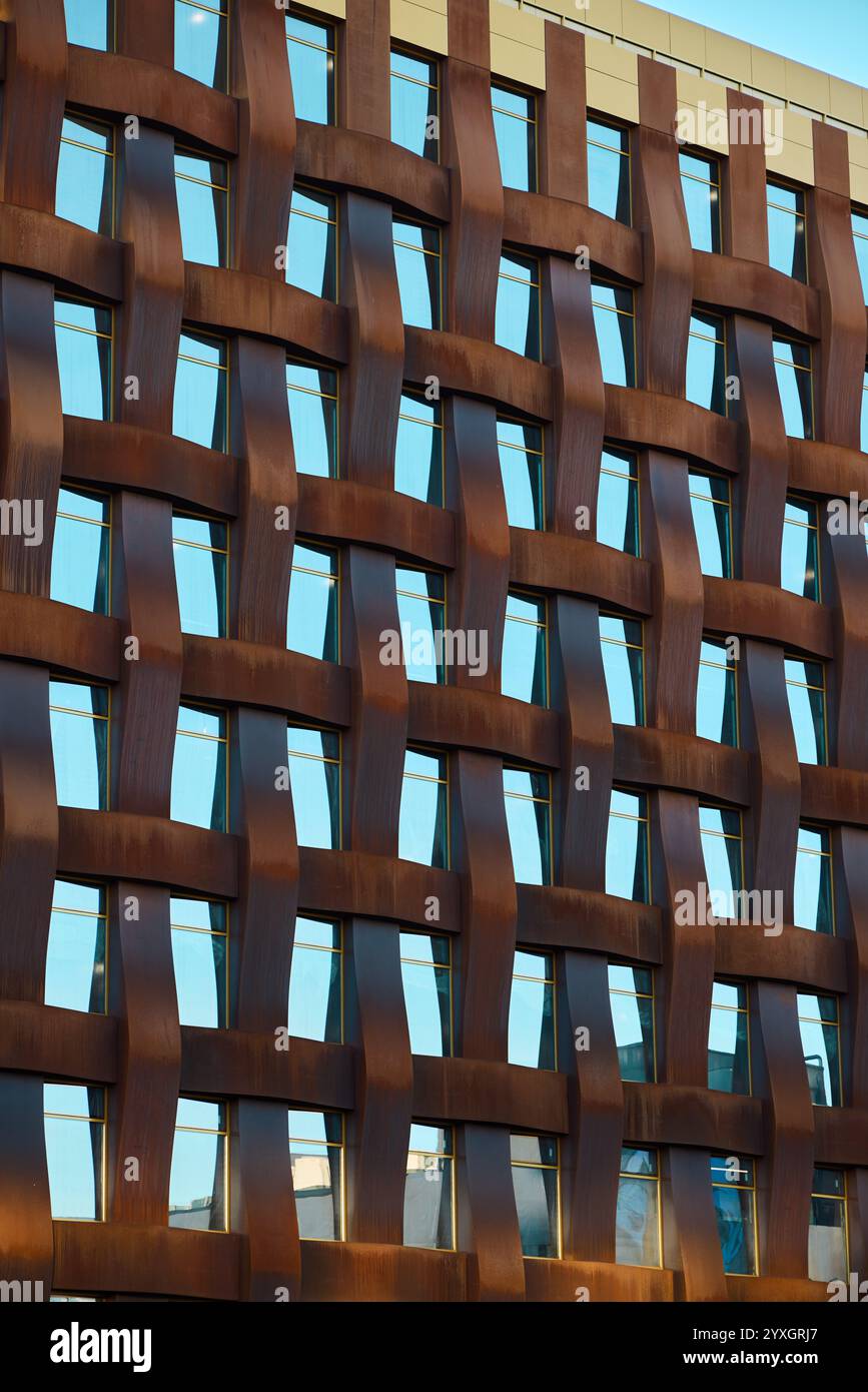 An Innovative Architectural Facade Comprising a Intricate Woven Metal ...