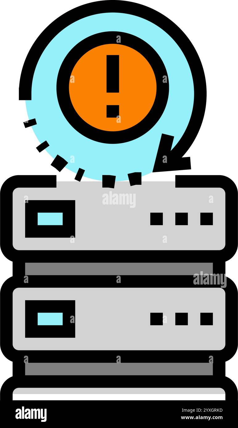 disaster recovery data center color icon vector illustration Stock ...