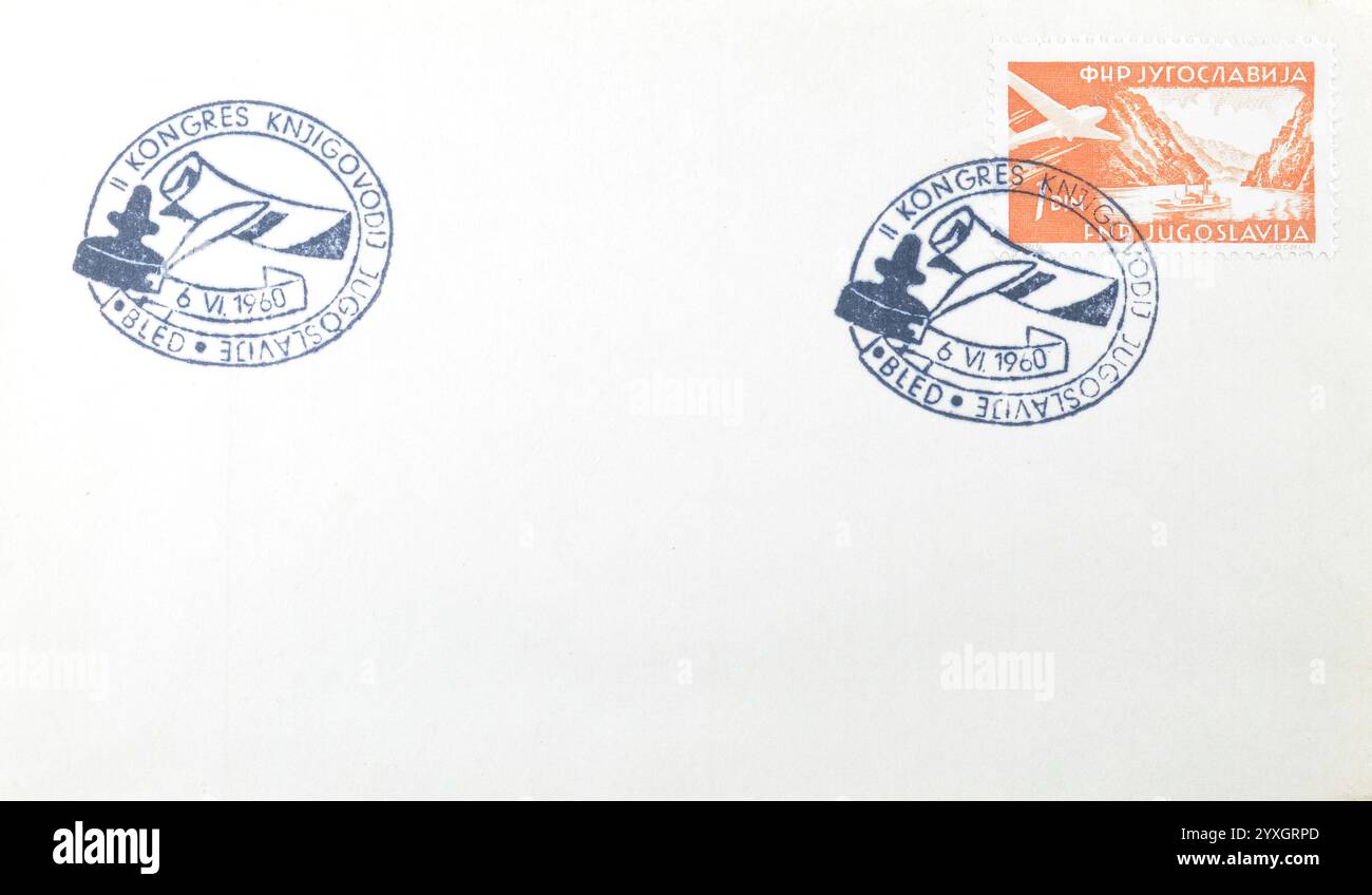 Letter with cancelled stamp printed by Yugoslavia, that shows Danube ...