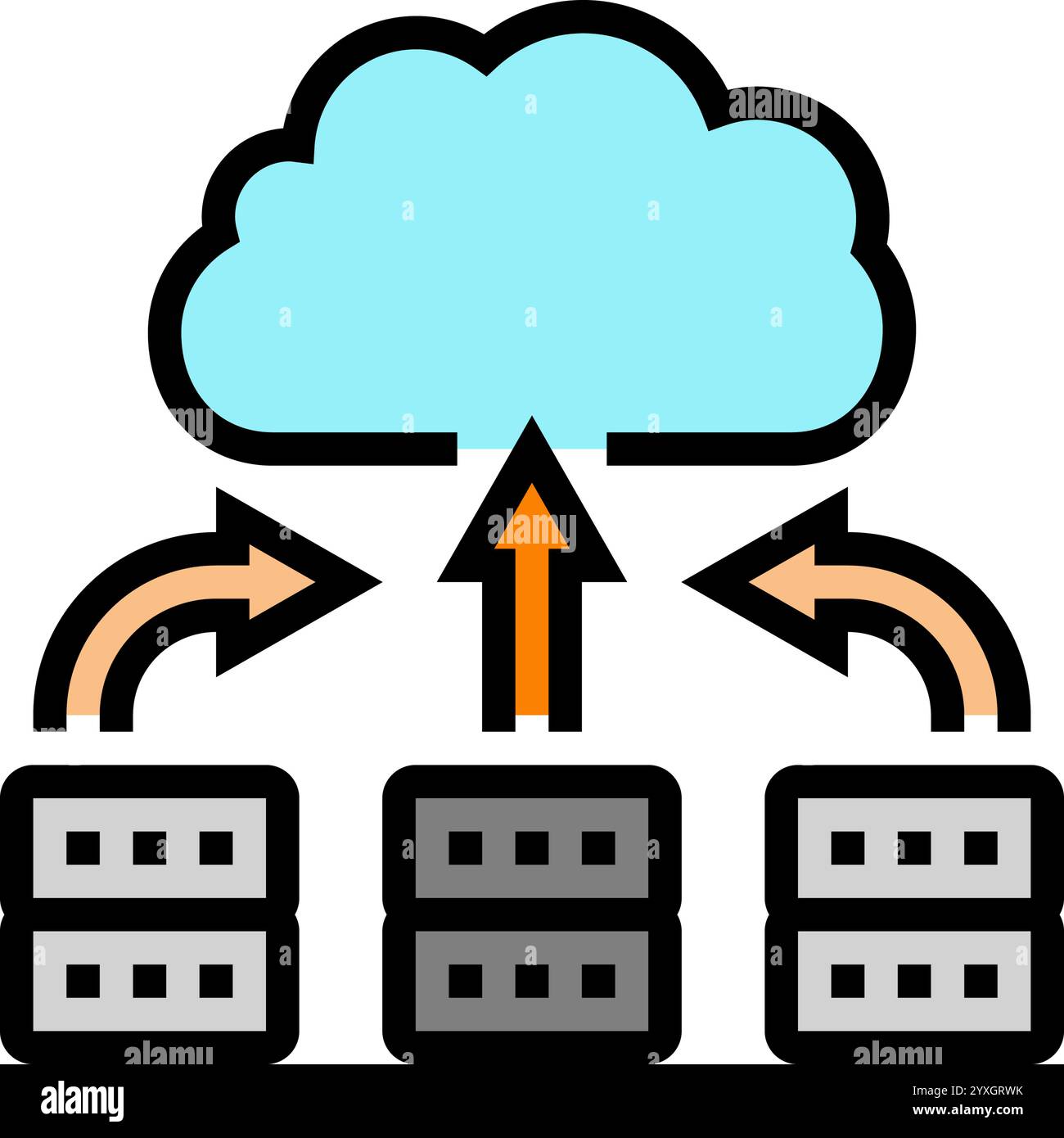Server Virtualization Data Center Color Icon Vector Illustration Stock Vector Image And Art Alamy