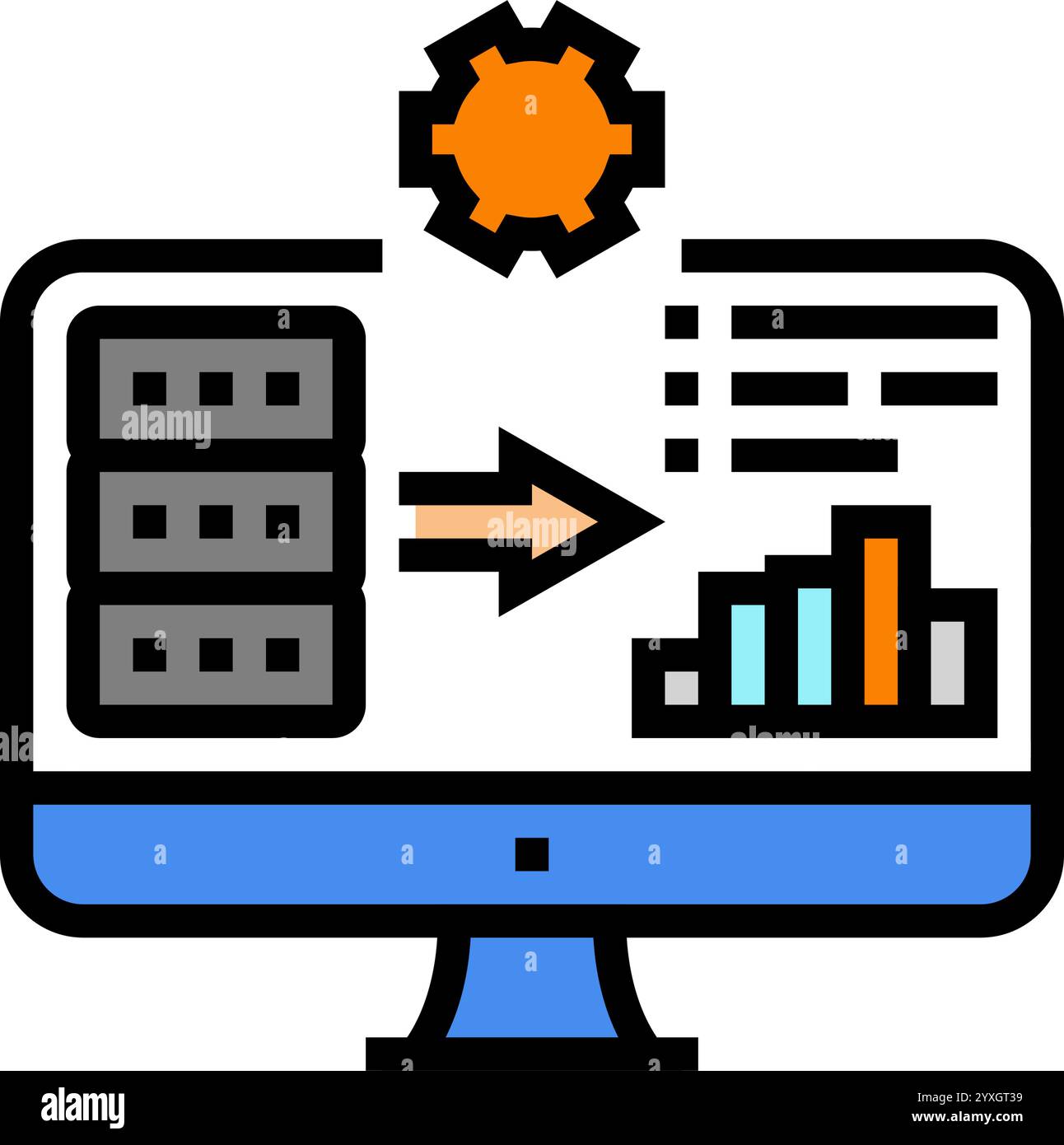 dashboard data center color icon vector illustration Stock Vector Image ...