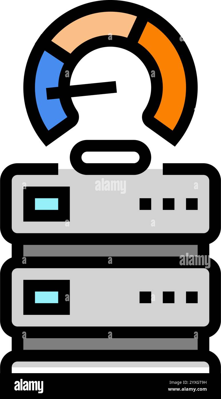 power usage effectiveness meter color icon vector illustration Stock ...