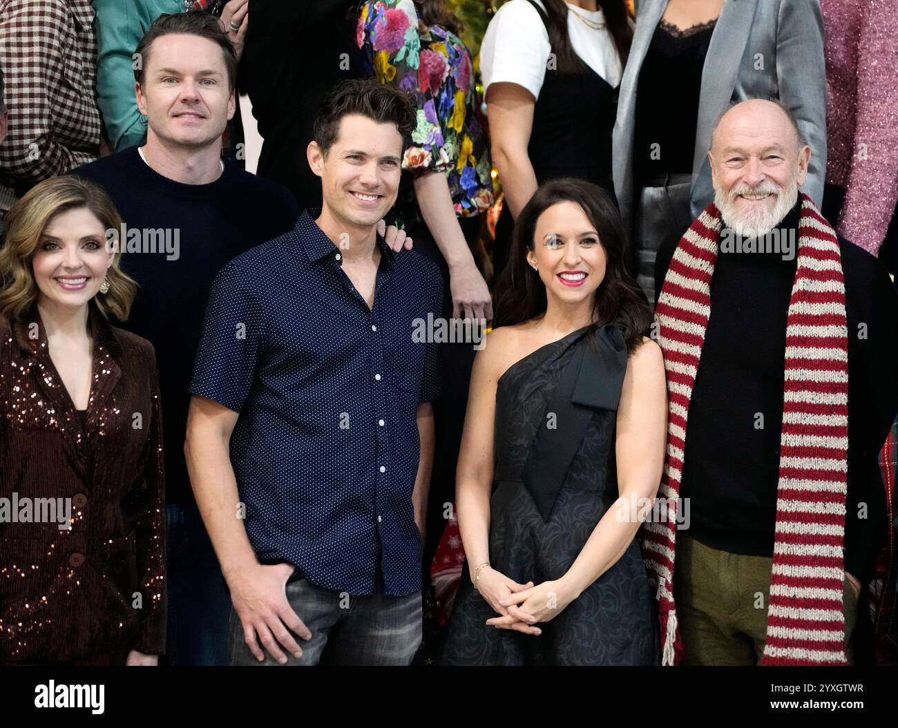 Jen Lilley, from left, Paul Campbell, Drew Seeley, Lacey Chabert and Corbin Bernsen attend ...