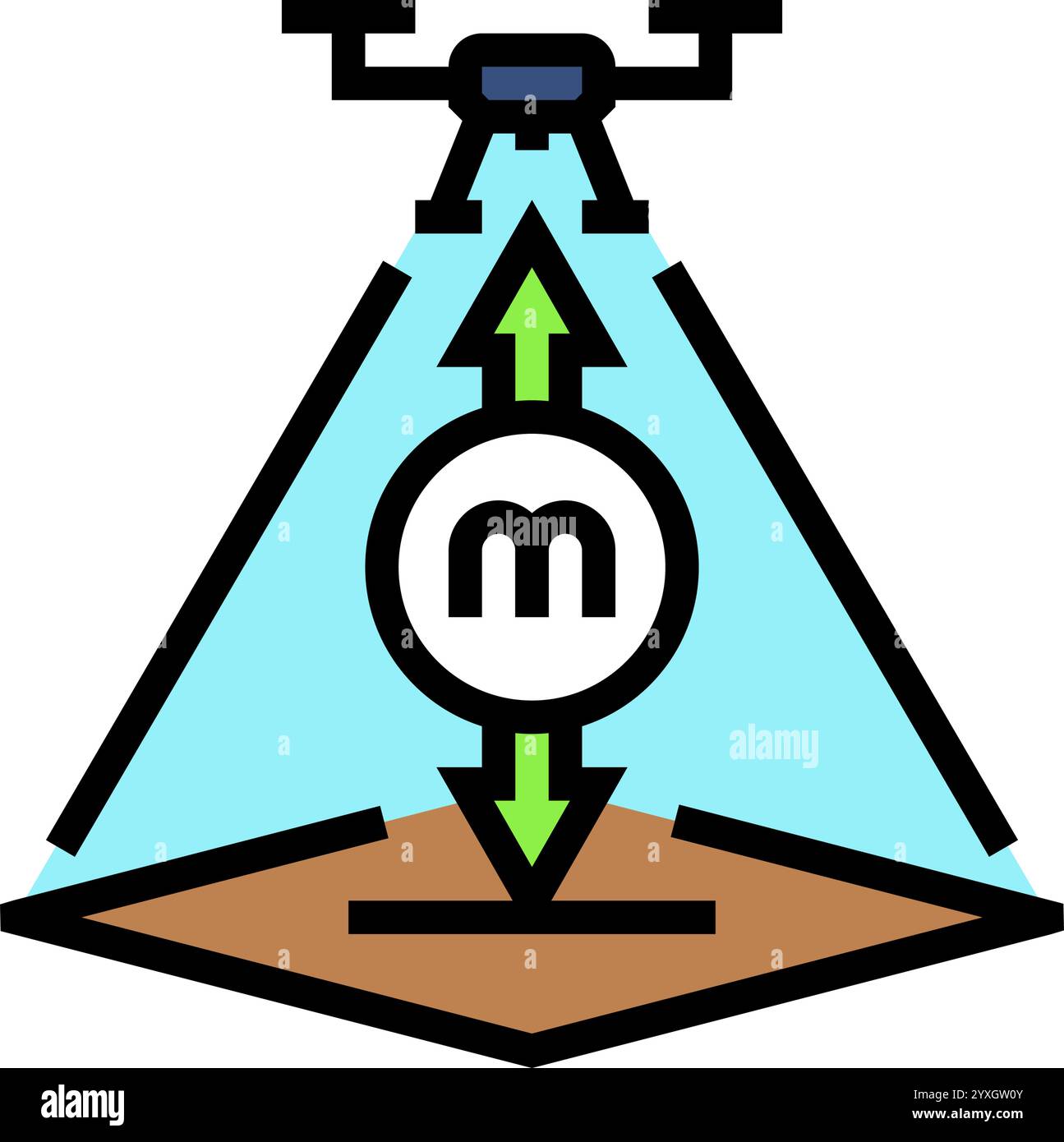 altitude meter unmanned aerial vehicle color icon vector illustration ...