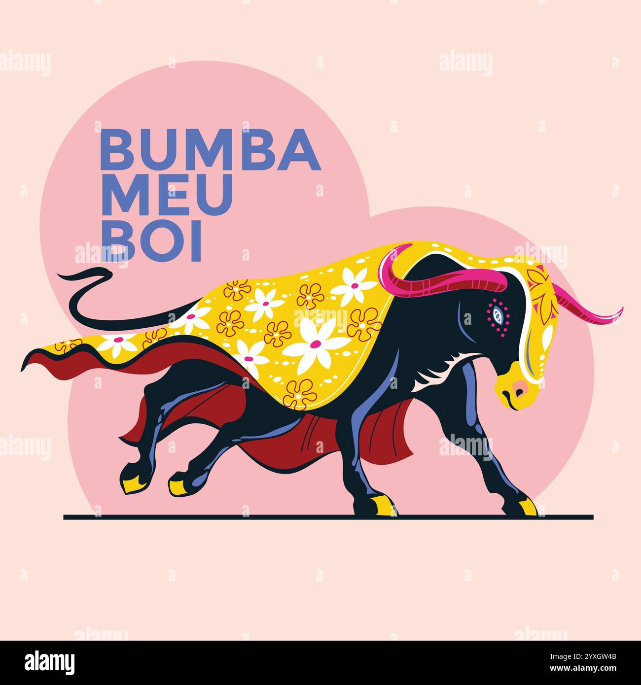 Vector illustration of traditional brazilian celebration - "bumba meu ...