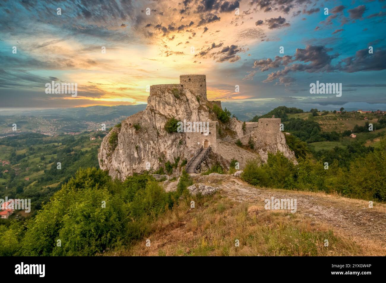 Aerial view of Srebrenik medieval castle in Bosnia Stock Photo - Alamy
