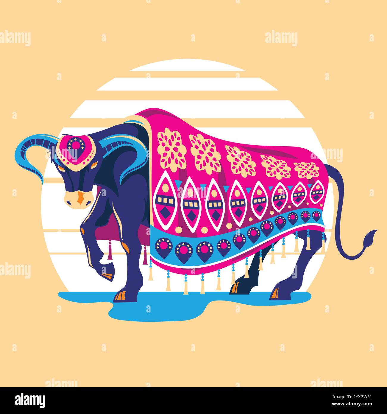 Vector illustration of traditional brazilian celebration - "bumba meu ...