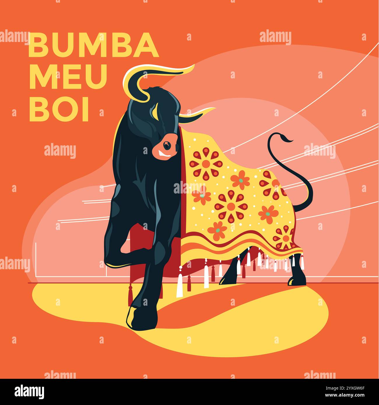 Vector illustration of traditional brazilian celebration - "bumba meu ...
