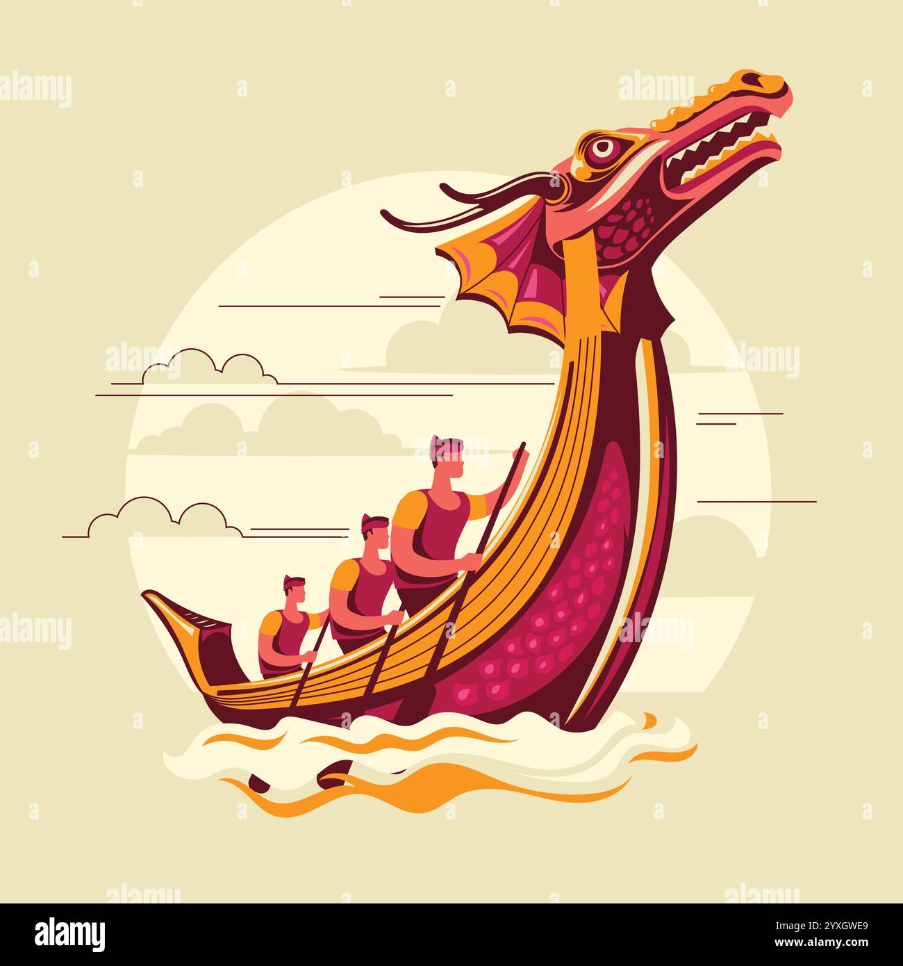 Chinese Dragon Boat Festival vector illustration Stock Vector Image ...