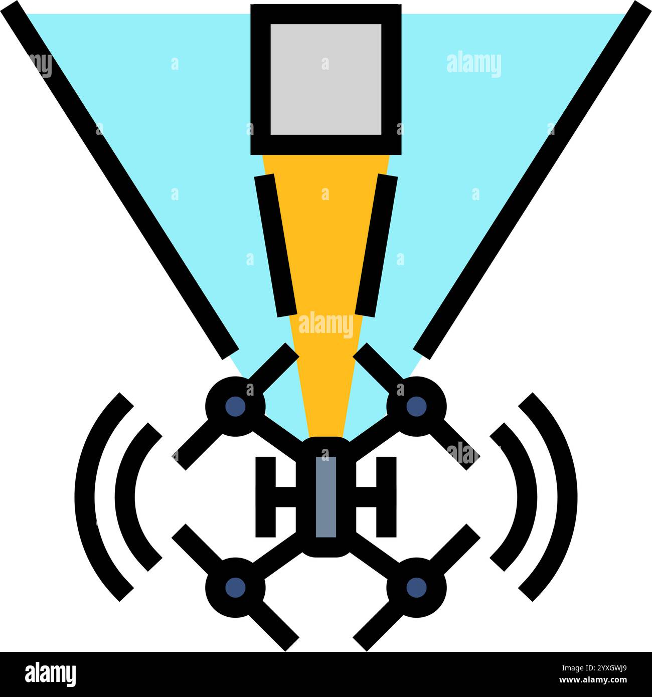 Obstacle Detection Aerial Vehicle Color Icon Vector Illustration Stock Vector Image And Art Alamy