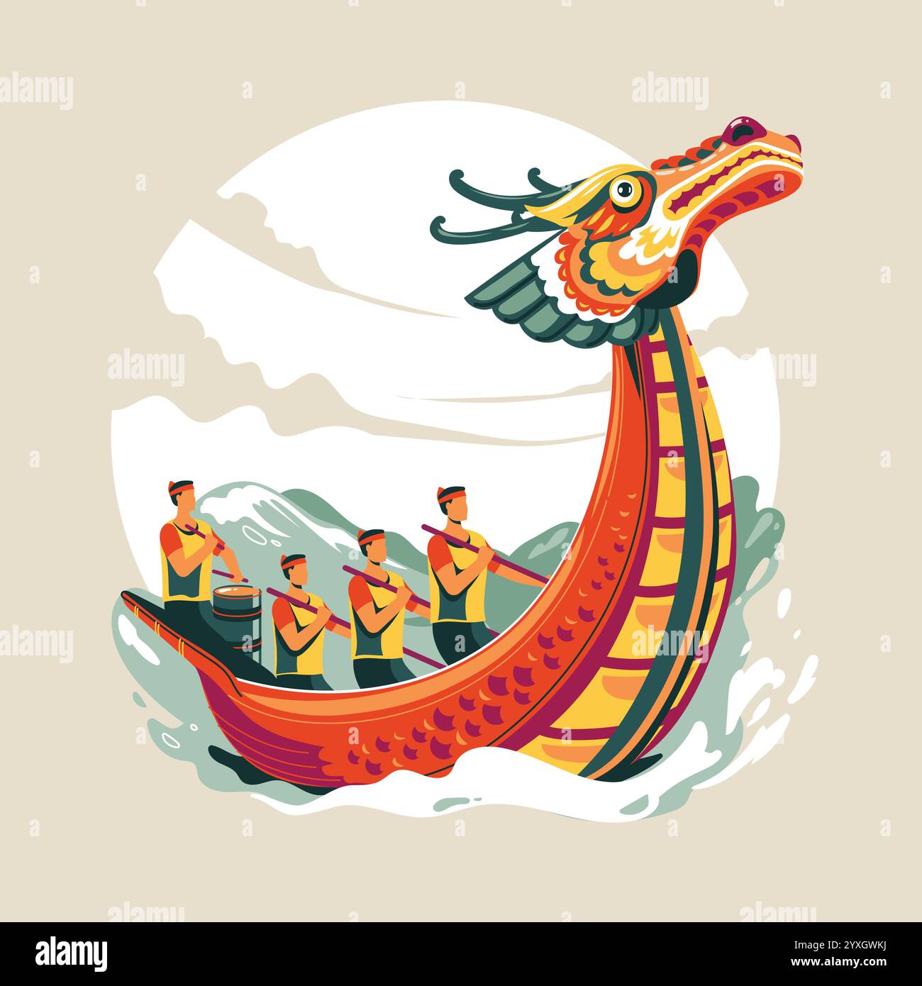 Chinese Dragon Boat Festival vector illustration Stock Vector Image ...