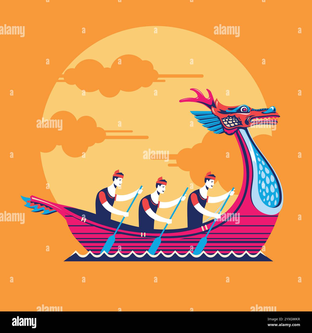 Chinese Dragon Boat Festival vector illustration Stock Vector Image ...