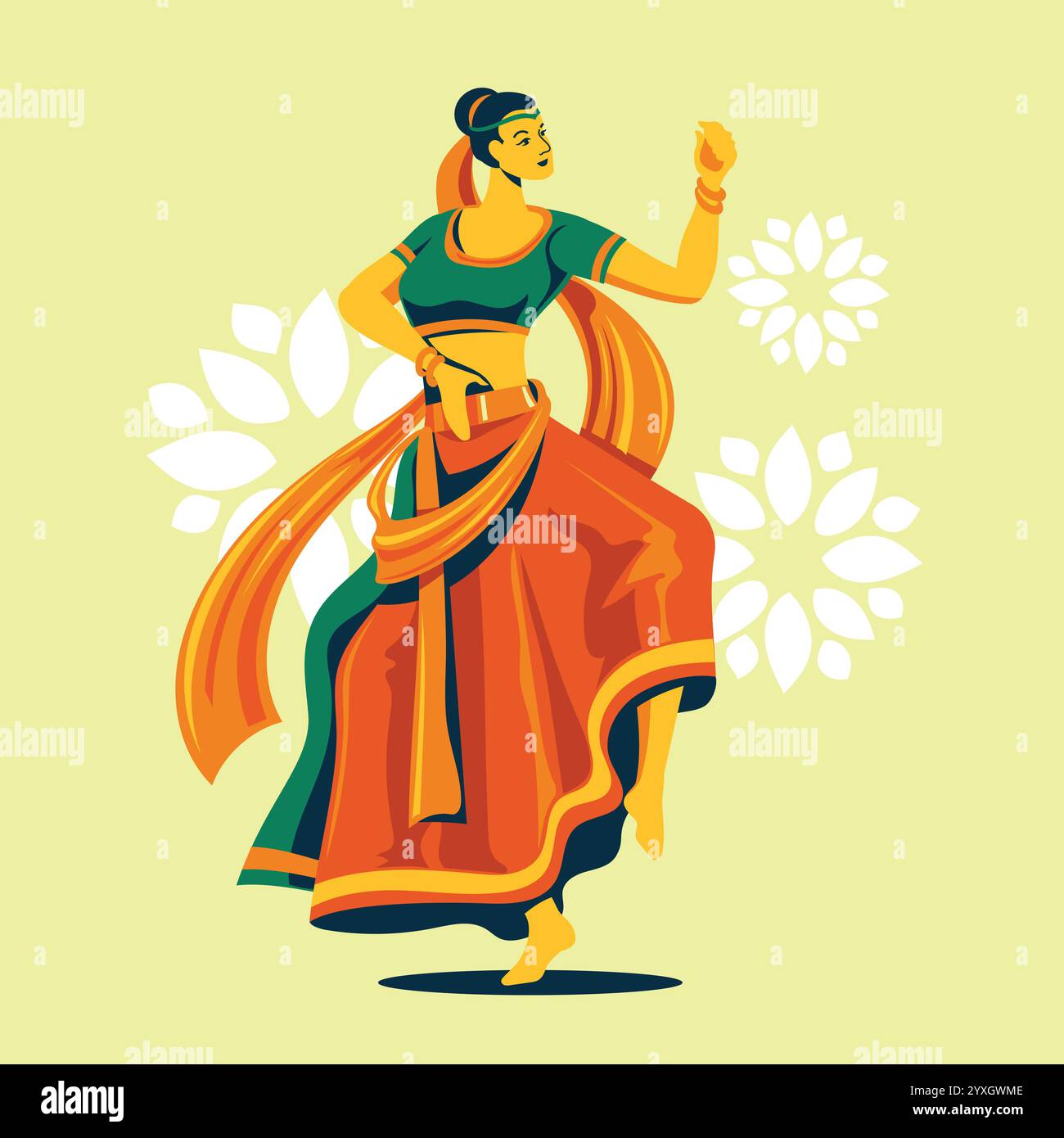 Vector design of woman playing garba dance for Dussehra Dandiya night during Navratri Stock ...