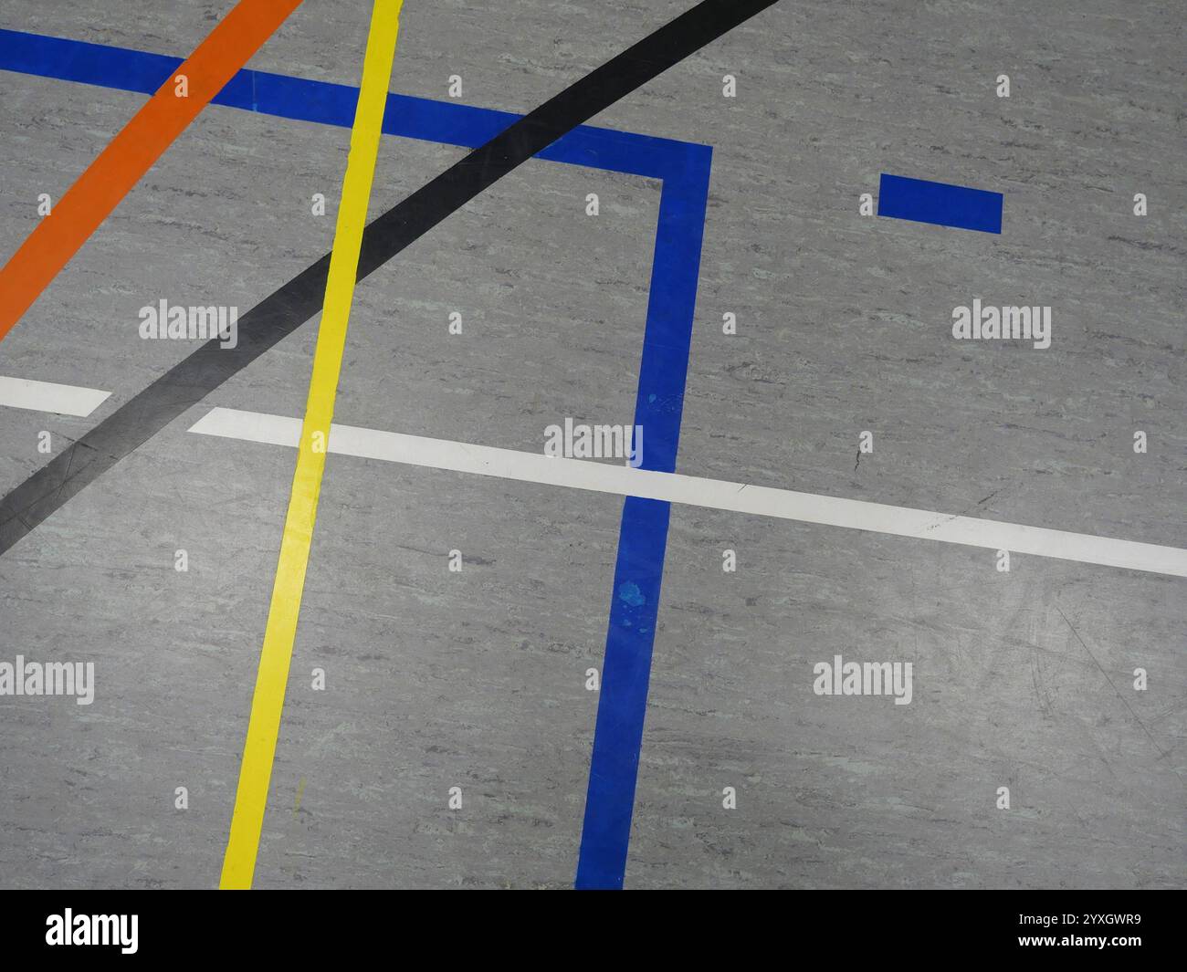 Sports hall floor with markings for various sports, perfect for school ...