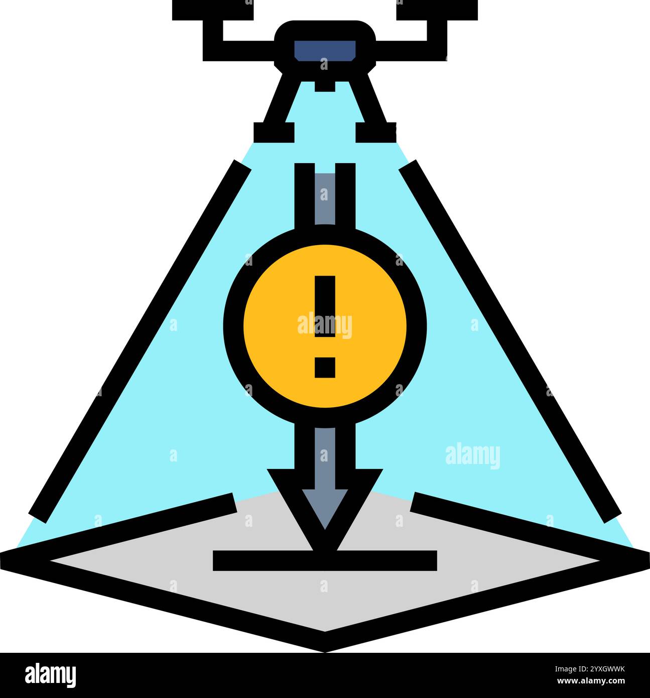 emergency landing unmanned aerial vehicle color icon vector ...