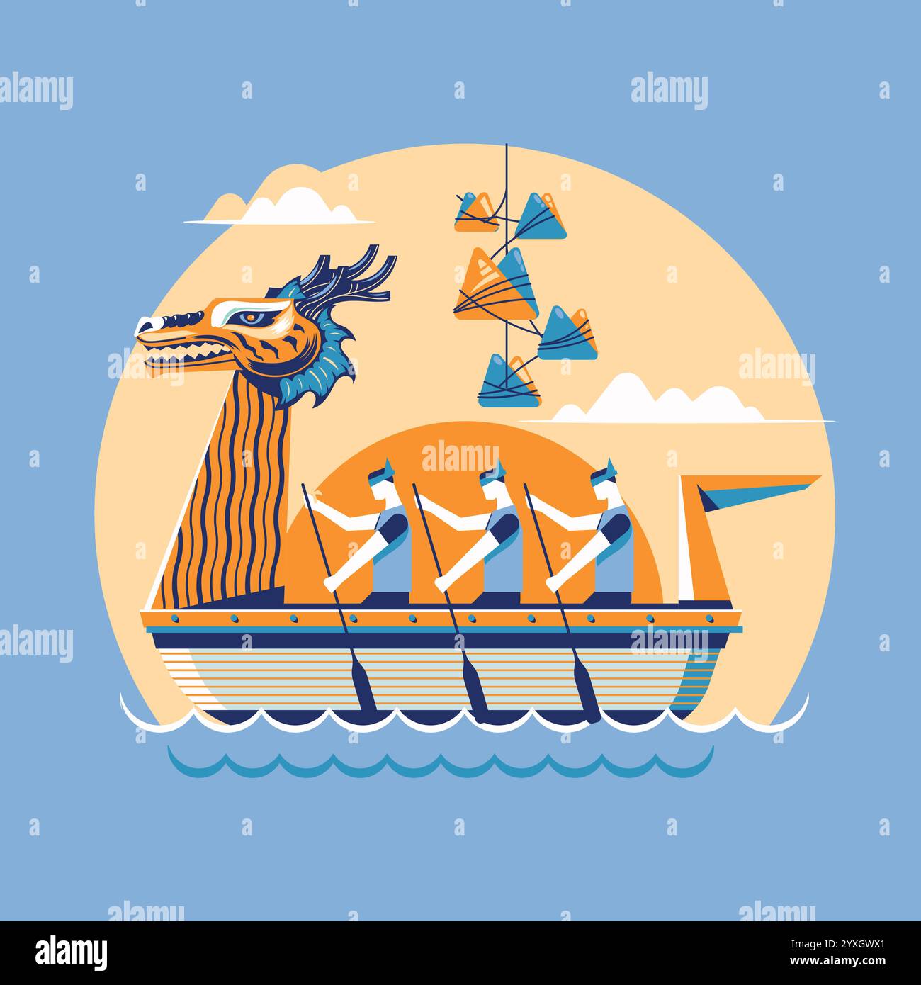 Chinese Dragon Boat Festival vector illustration Stock Vector Image ...