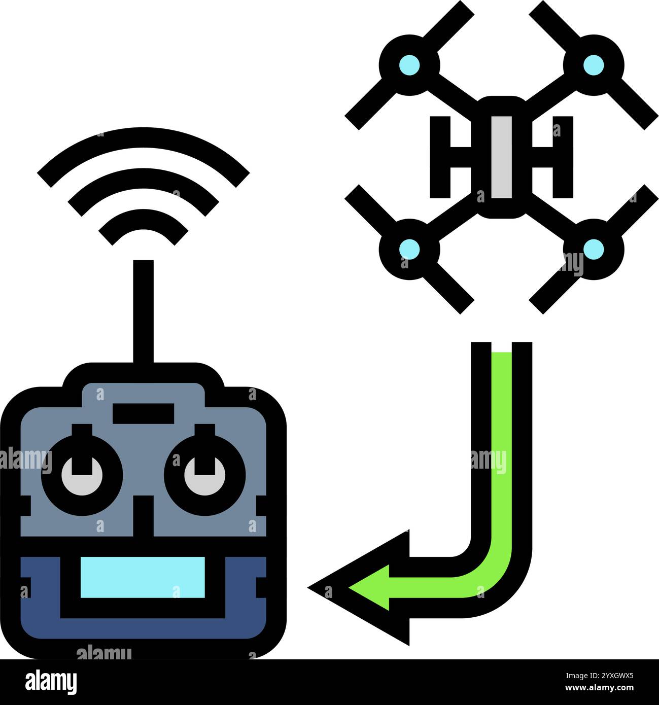signal transmission aerial vehicle color icon vector illustration Stock ...