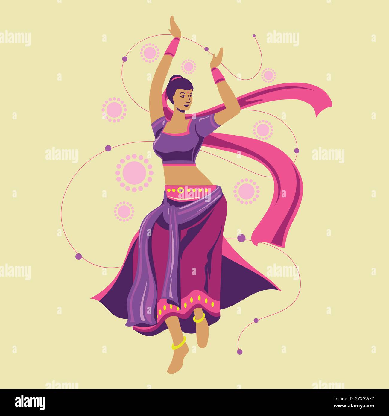 Vector design of woman playing garba dance for Dussehra Dandiya night during Navratri Stock ...