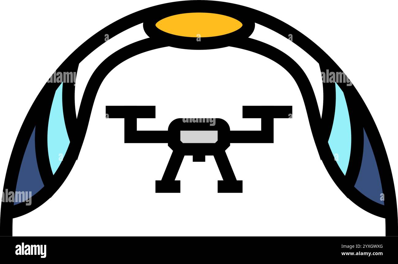 drone racing flag aerial vehicle color icon vector illustration Stock ...