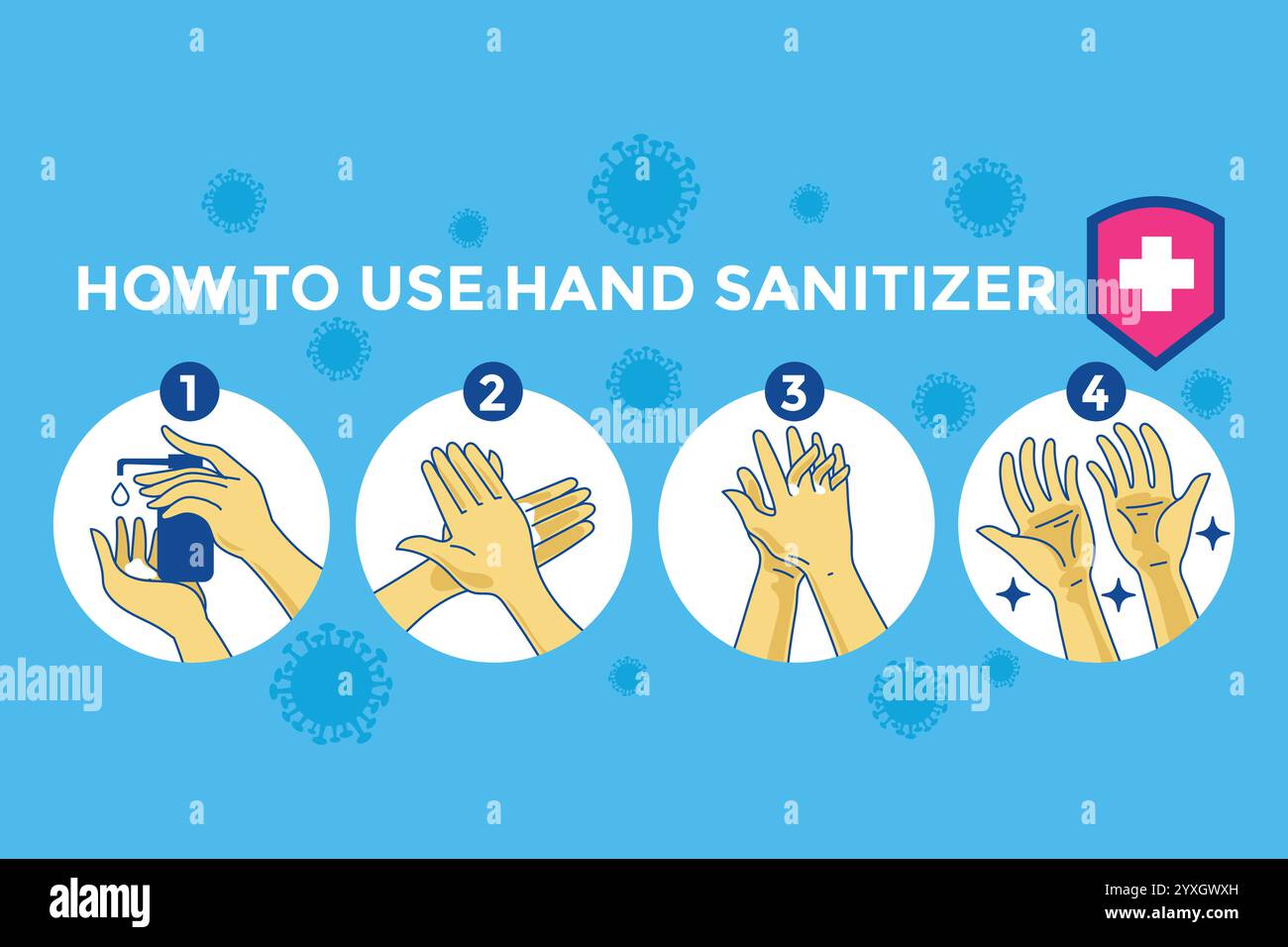 How to use hand sanitizer Stock Vector Image & Art - Alamy