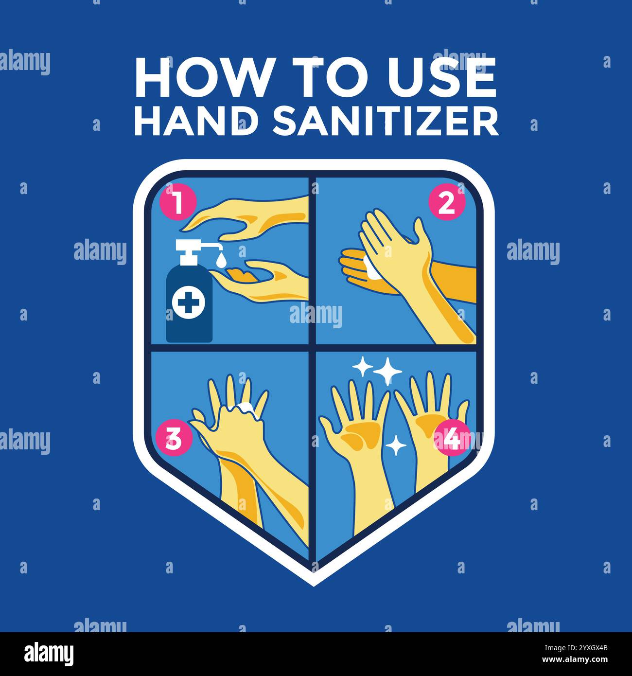 How to use hand sanitizer Stock Vector Image & Art - Alamy