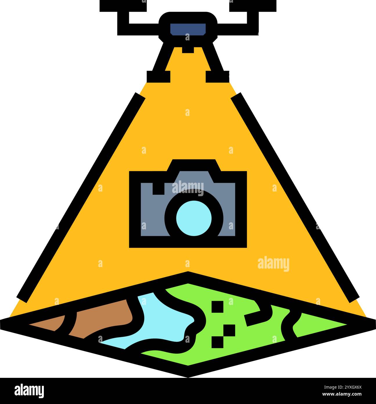 aerial photography unmanned vehicle color icon vector illustration ...