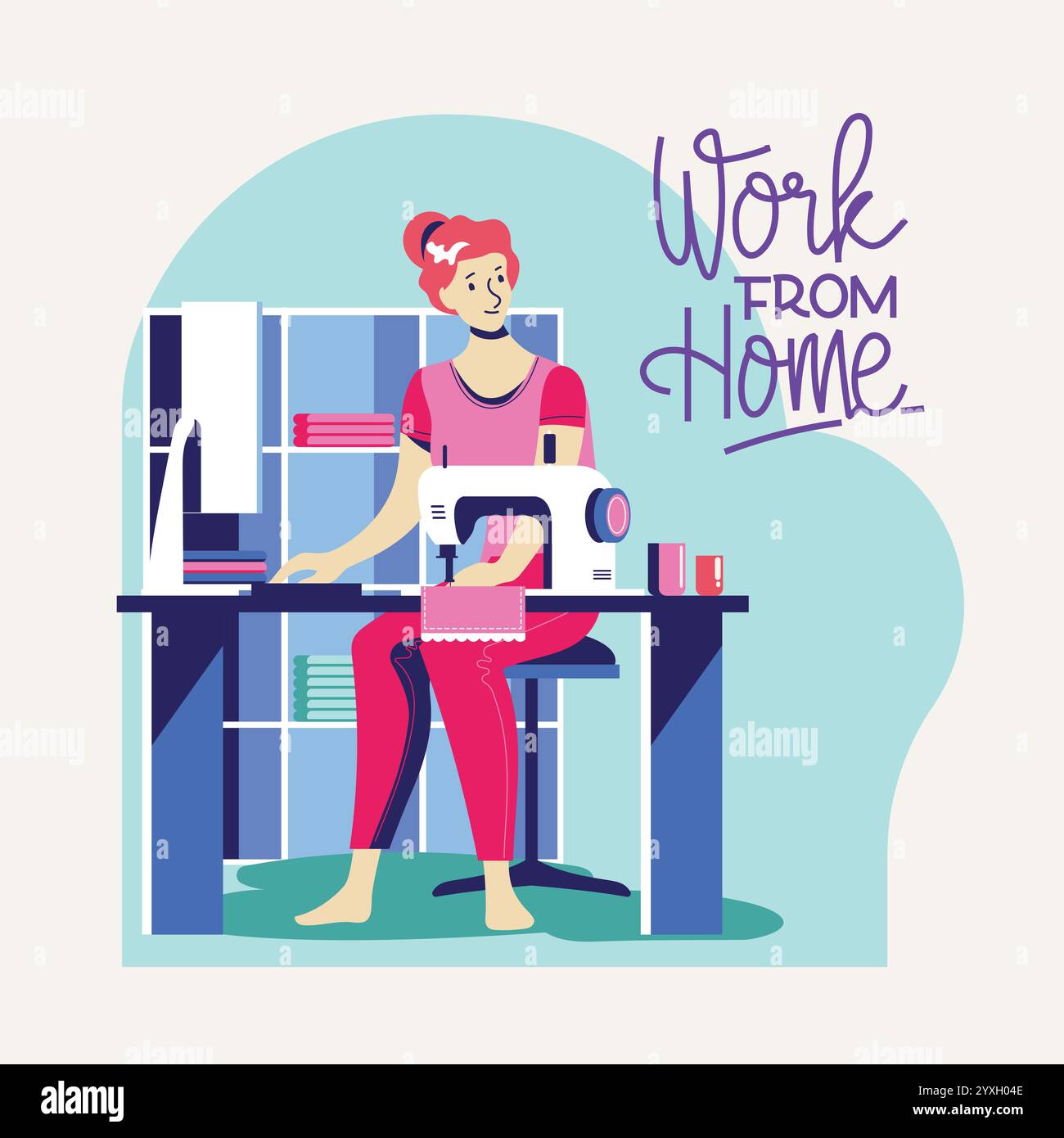 Worker and businessman work from home activity Stock Vector Image & Art ...