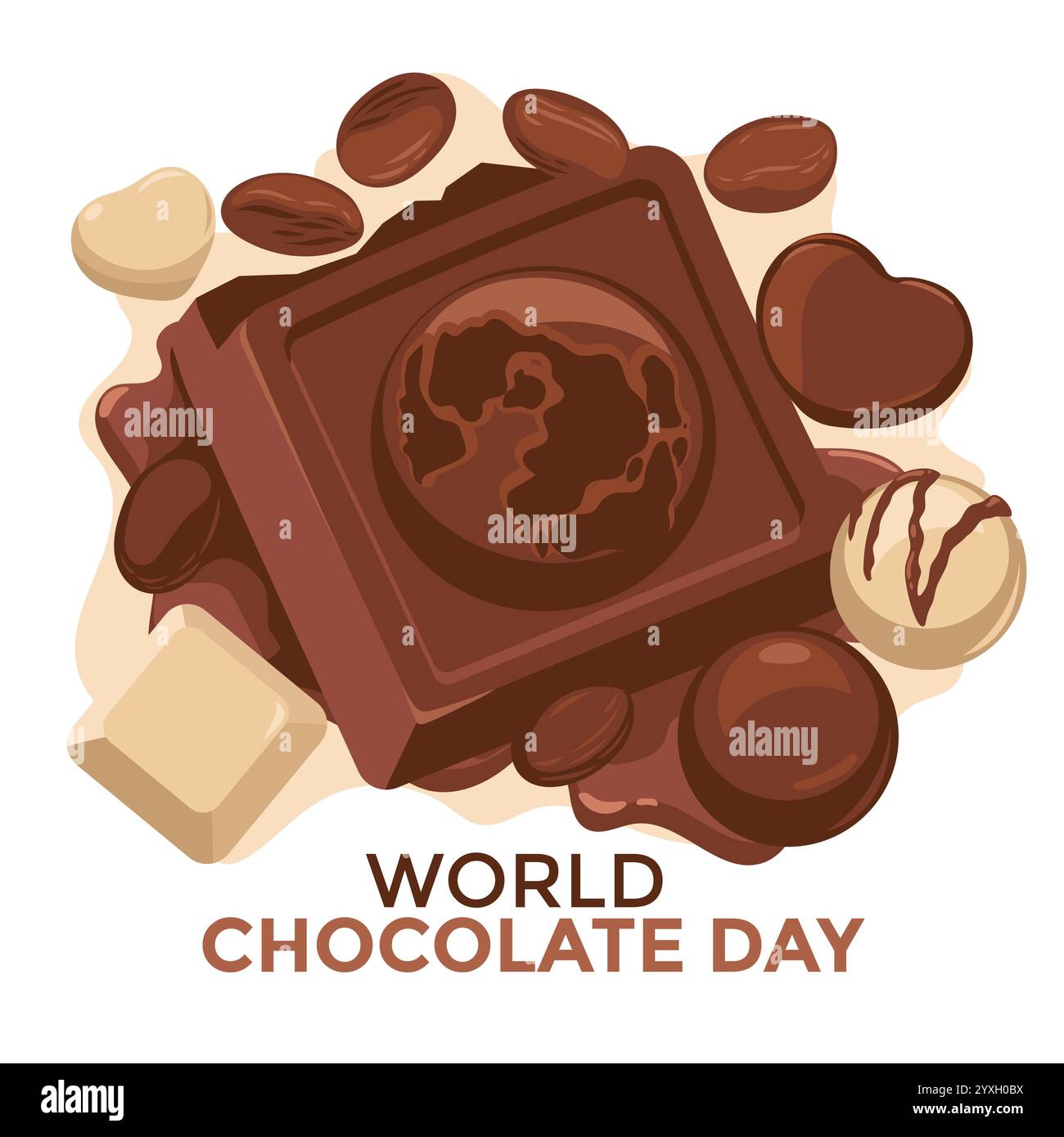 Celebrate world chocolate day with candy and chocolate blocks Stock ...