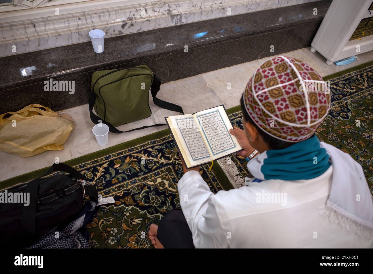Mecca, Saudi Arabia - June 4, 2024: An Indonesian man, Hajj and Umrah ...