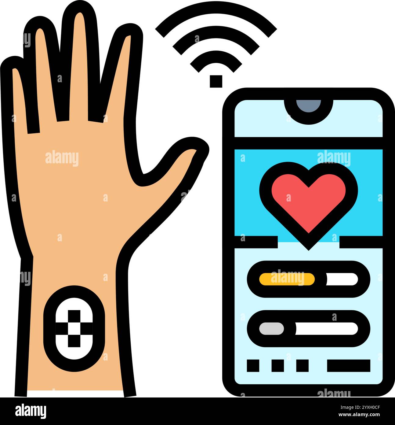 health sensor wearable color icon vector illustration Stock Vector ...