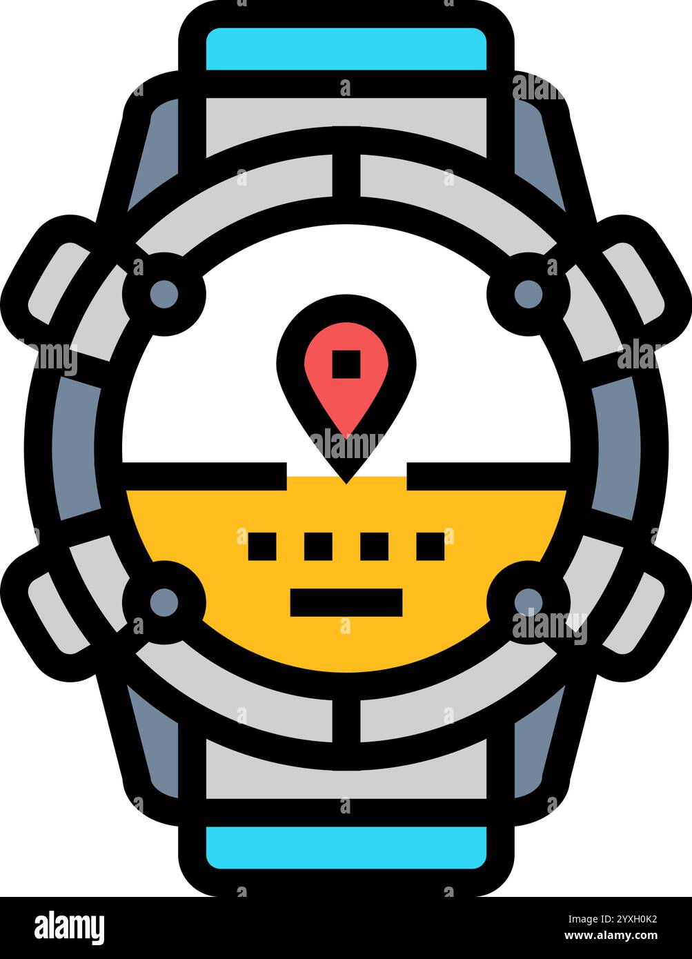 gps watch wearable color icon vector illustration Stock Vector Image ...