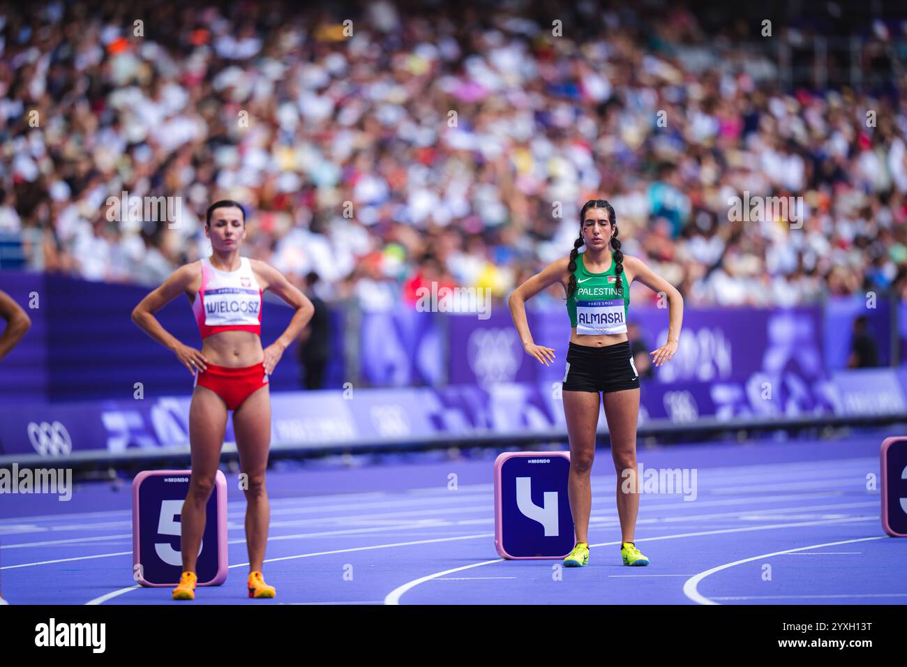 Layla Al-Masri participating in the 800 meters at the Paris 2024 ...