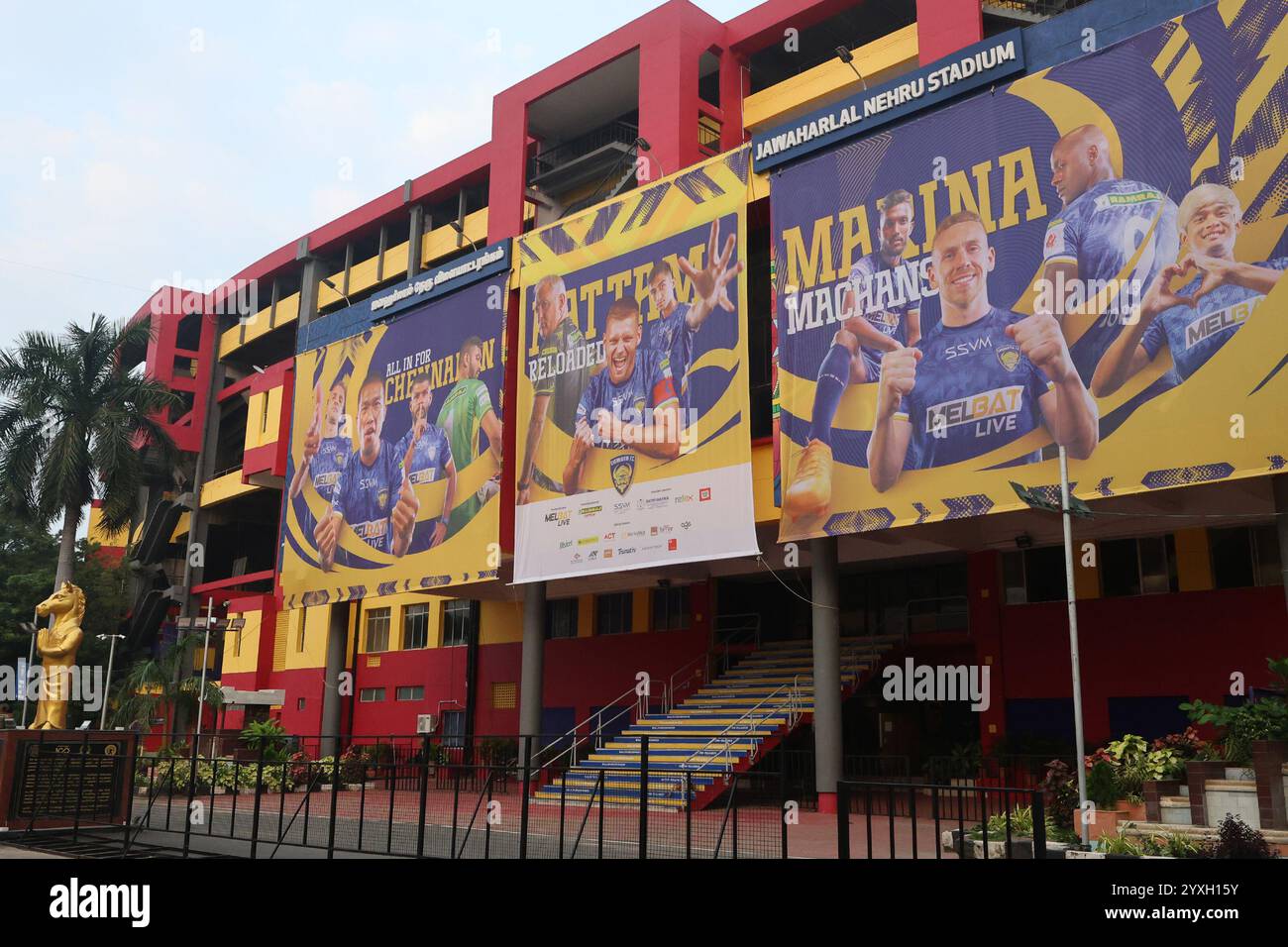 Jawaharlal Nehru Stadium, home to Chennaiyin Football Club in Chennai ...