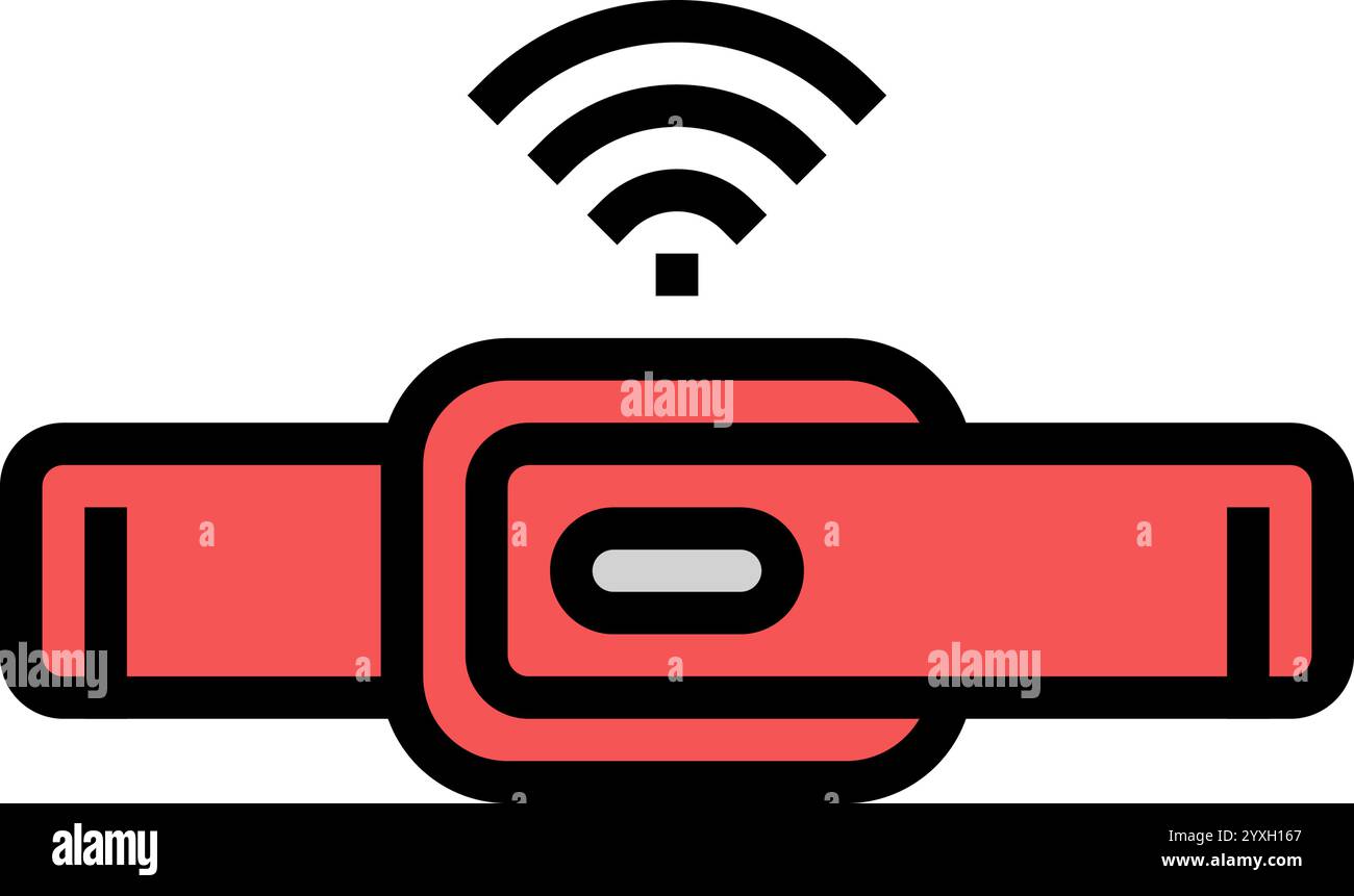 biometric wristband wearable color icon vector illustration Stock ...